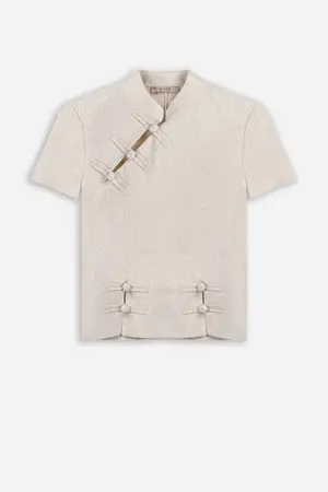 NOCTURNE Chinese Button Accessory Blouse