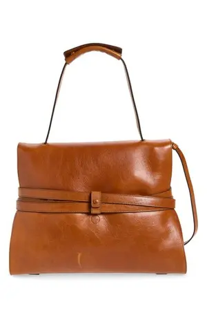 Moschino Medium Tie Me Leather Shoulder Bag