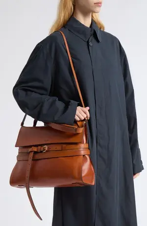 Moschino Medium Tie Me Leather Shoulder Bag