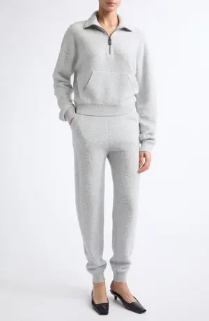 VICTORIA BECKHAM Half Zip Wool & Cashmere Sweater