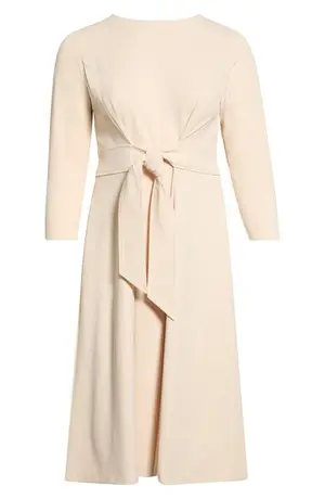 Anne Klein Tie Waist Scuba Midi Dress