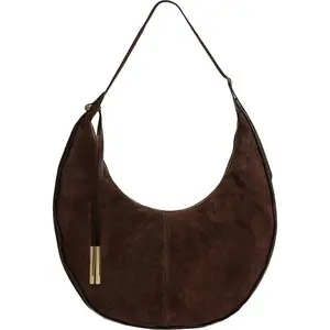 KENNETH COLE Highline Leather Banana Hobo - Chocolate