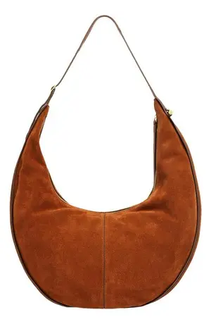 KENNETH COLE Highline Leather Banana Hobo - Saddle