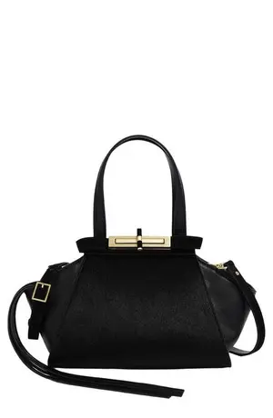 KENNETH COLE Crosby Small Leather & Haircalf Satchel - Black