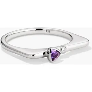 Mejuri Puzzle Stacking Ring - Silver/amethyst
