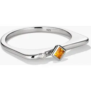 Mejuri Puzzle Stacking Ring - Silver/citrine