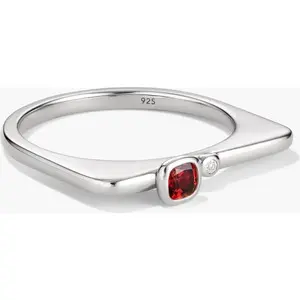 Mejuri Puzzle Stacking Ring Silver/garnet