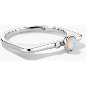 Mejuri Puzzle Stacking Ring - Silver/opal
