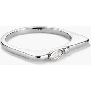 Mejuri Puzzle Stacking Ring - Silver/white Sapphire