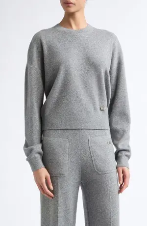 Victoria Beckham Crewneck Wool & Cashmere Sweater - Mid-grey Marl
