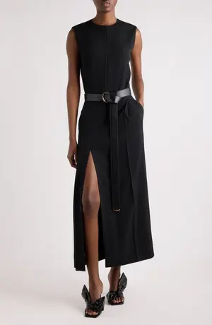 Givenchy Pinched Sleeveless Midi Dress - Black