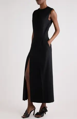 Givenchy Pinched Sleeveless Midi Dress