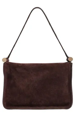 KENNETH COLE Highline Large Leather Shoulder Bag - Chocolate