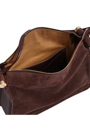 KENNETH COLE Highline Large Leather Shoulder Bag - Chocolate