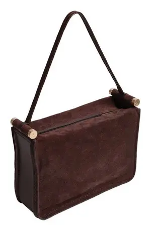 KENNETH COLE Highline Large Leather Shoulder Bag - Chocolate