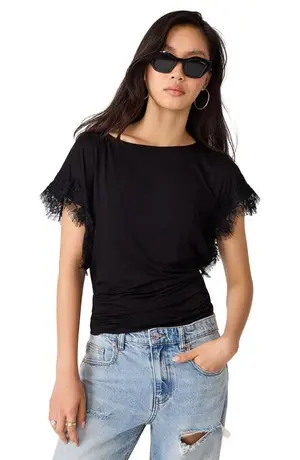 Steve Madden Paloma Lace Sleeve Knit Top