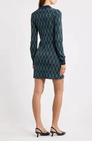 ROWING BLAZERS Argyle Long Sleeve Minidress