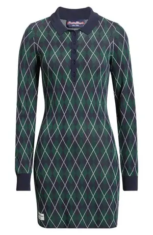 ROWING BLAZERS Argyle Long Sleeve Minidress