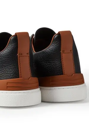 Zegna Triple Stitch™ Leather Slip-on Sneaker