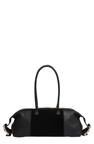 KENNETH COLE Bowery Leather Bowling Bag - Black