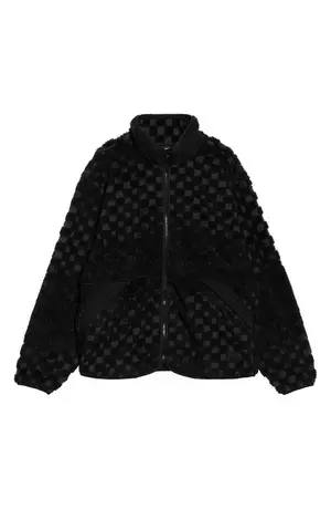 VANS Nights Check High Pile Zip Front Jacket - Black