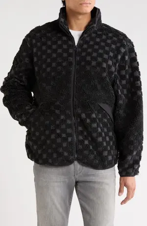 VANS Nights Check High Pile Zip Front Jacket - Black
