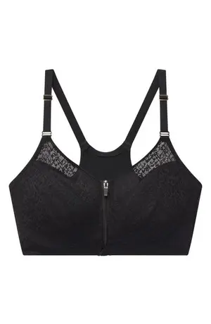 Natori Pretty Smooth Zip Front Prosthetic Bra - Black