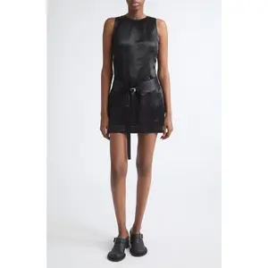 Eckhaus Latta Artemis Satin Minidress - Onyx