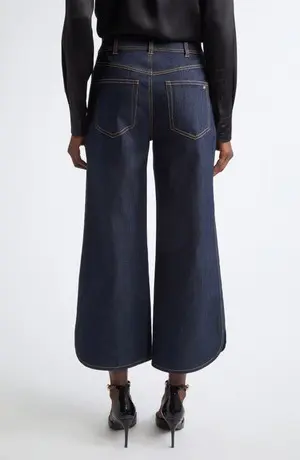 Cinq À Sept Delphy High Waist Crop Wide Leg Jeans