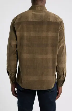 Robert Barakett Daban Long Sleeve Stretch Cotton Button Up Shirt - Brown
