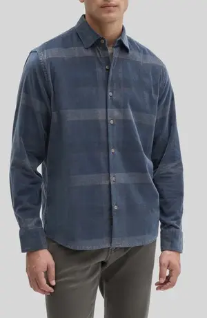Robert Barakett Daban Long Sleeve Stretch Cotton Button Up Shirt