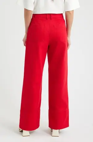 FRNCH Furano Wide Leg Tie Waist Jeans