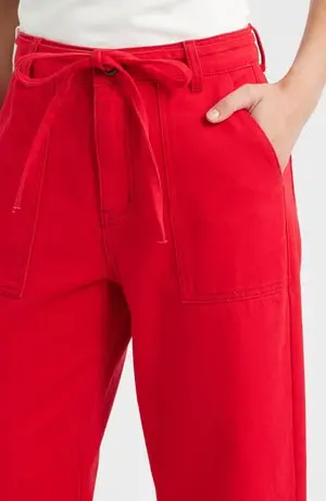 FRNCH Furano Wide Leg Tie Waist Jeans