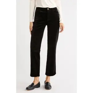 Paige Mason Velvet Ankle Straight Leg Jeans - Black Overdye