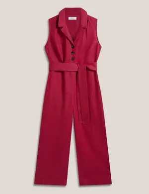 HOBBS LONDON Destiny Collared Linen Jumpsuit