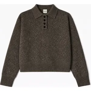 VIR VITA Frida Polo Cashmere Sweater - Oak