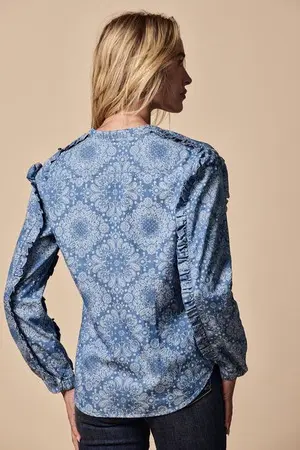 The Shirt By Rochelle Behrens The Robyn Shirt In Lace Print