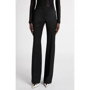 Alexander McQueen Narrow Bootcut Wool Trousers - Black