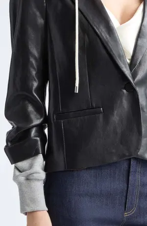 Cinq À Sept Le Petit Khloe Faux Leather Blazer