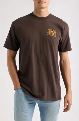 DARK SEAS Buck The System Graphic Tee - Java Brown