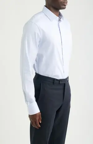 Canali Regular Fit Geometric Cotton Dress Shirt