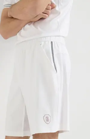 Brunello Cucinelli Cotton Interlock Shorts With Logo