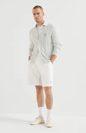 Brunello Cucinelli Cotton Interlock Shorts With Logo