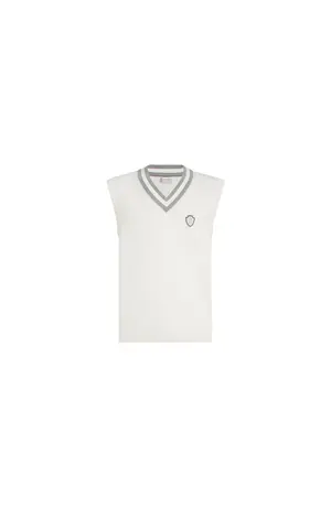 Brunello Cucinelli Cotton Knit Vest With Logo