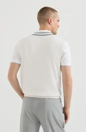 Brunello Cucinelli Cotton Knit Vest With Logo