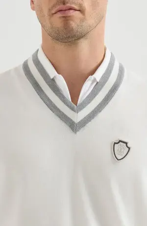 Brunello Cucinelli Cotton Knit Vest With Logo