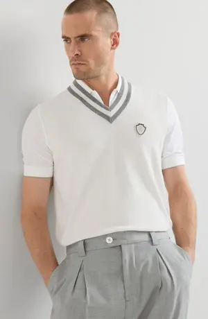 Brunello Cucinelli Cotton Knit Vest With Logo