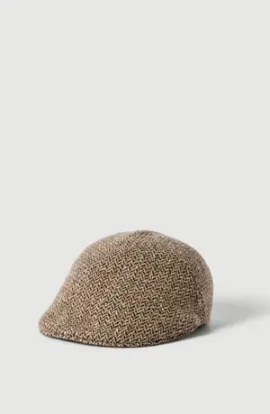 Brunello Cucinelli Dazzling & Sparkling Virgin Wool Chevron Flat Hat