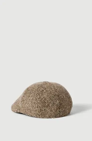 Brunello Cucinelli Dazzling & Sparkling Virgin Wool Chevron Flat Hat