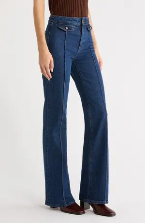 Paige Sofia Pintuck Flare Jeans